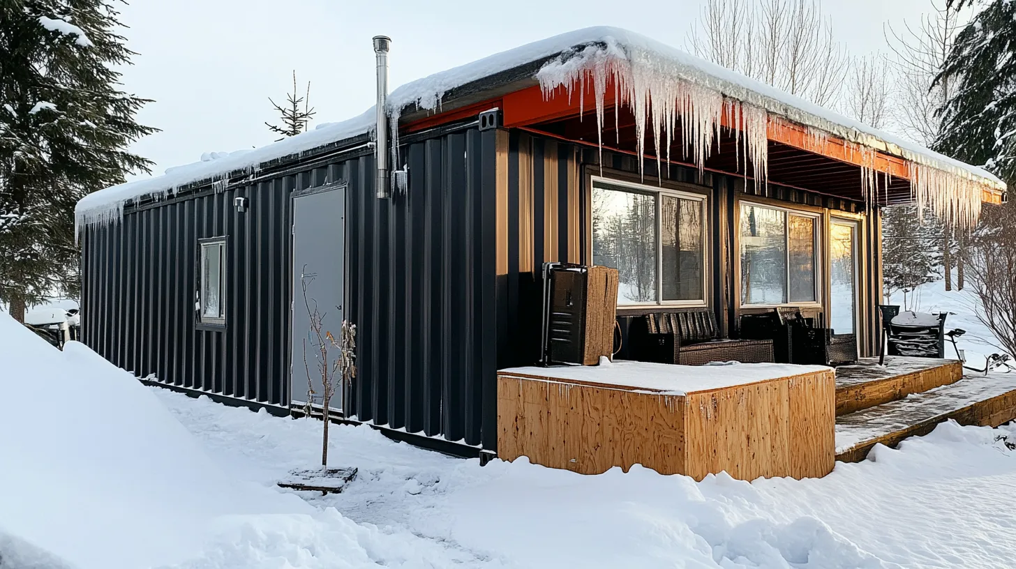 Container im Winter: Wohncontainer winterfest